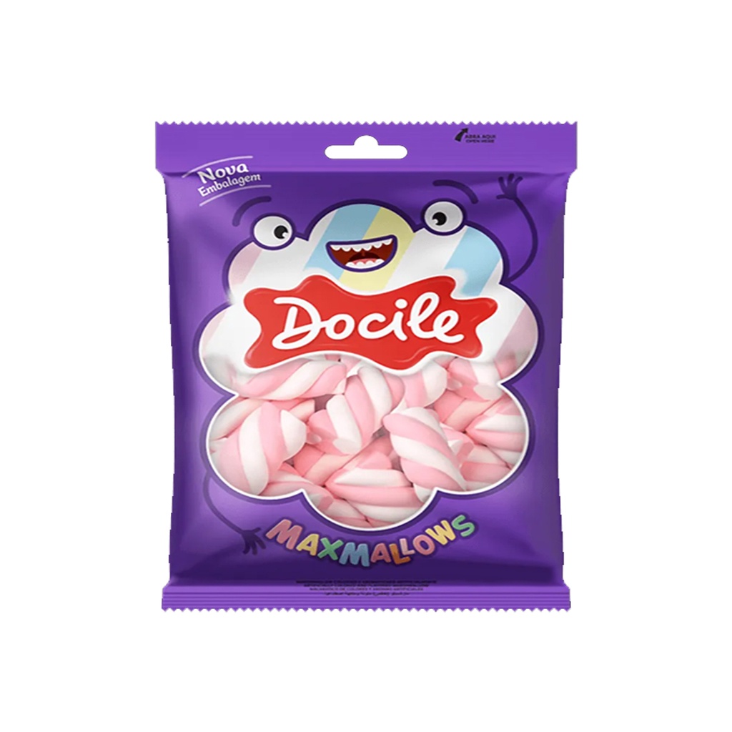 Marshmallow Twist Rosa e Branco 250g - Docile | Shopee Brasil