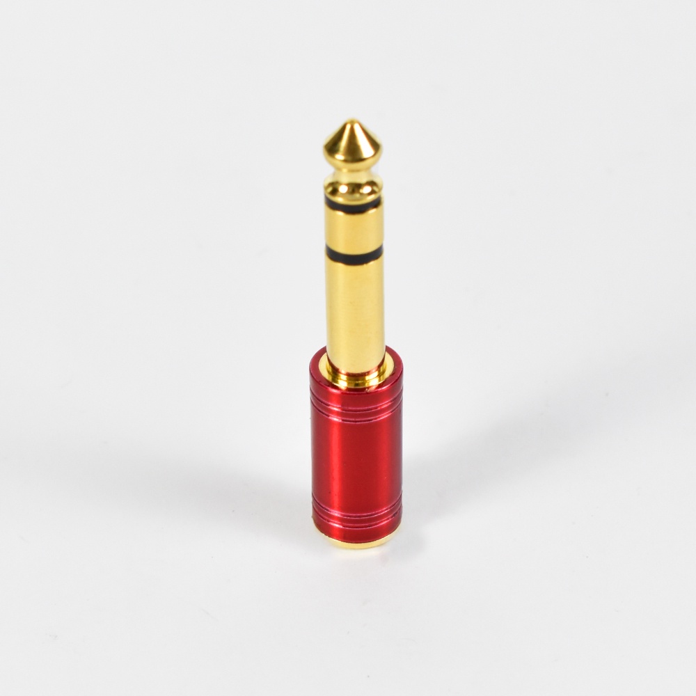 Plug Adaptador P2 / P10 Estéreo Conector de Fone Ouro Vermelho Santo ...