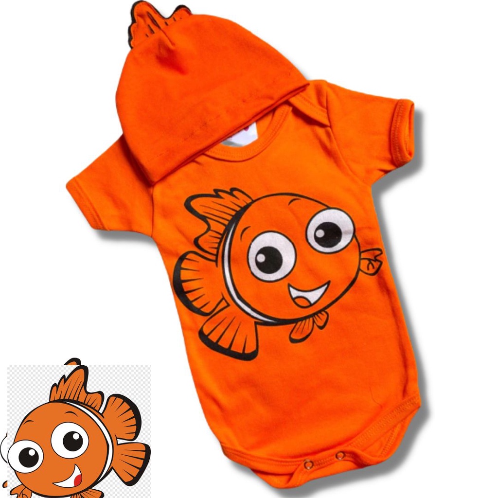 Kit Completo Body Nemo Mesverssario fantasia com Touca | Shopee Brasil