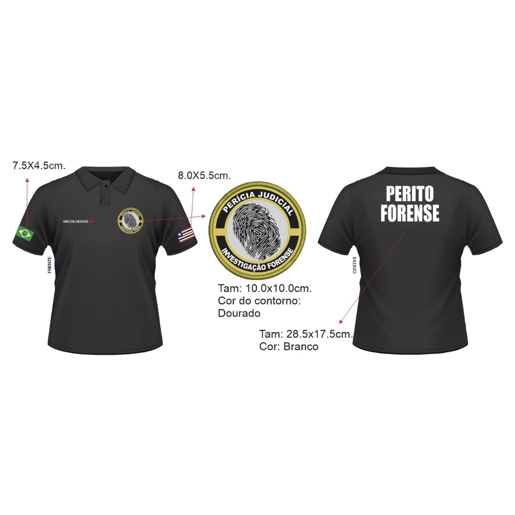 CAMISA POLO PERITO FORENSE TAMANHOS ESPECIAIS | Shopee Brasil