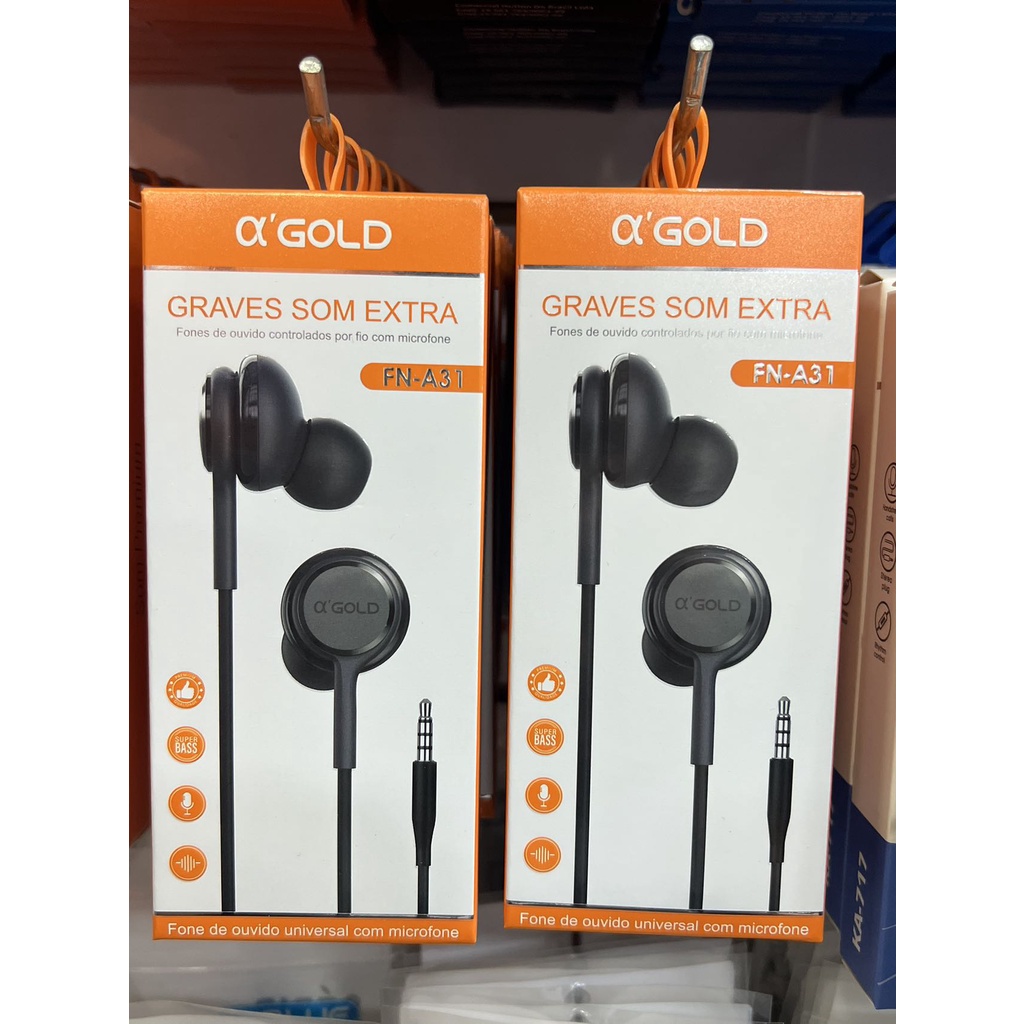 Fone De Ouvido Com Microfone Intra-auricular A' Gold P2 FN-A31 | Shopee ...