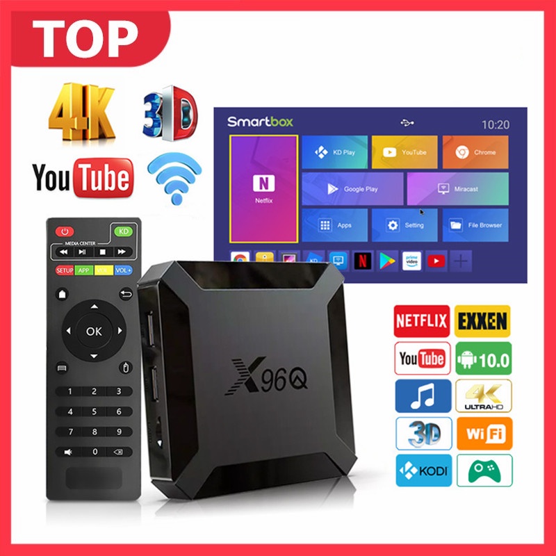 Smart Tv 4K X96Q Android 10.0 8gb 128gb 16gb 256gb Allwinner H313 Quad Core wifi Tvbox ...