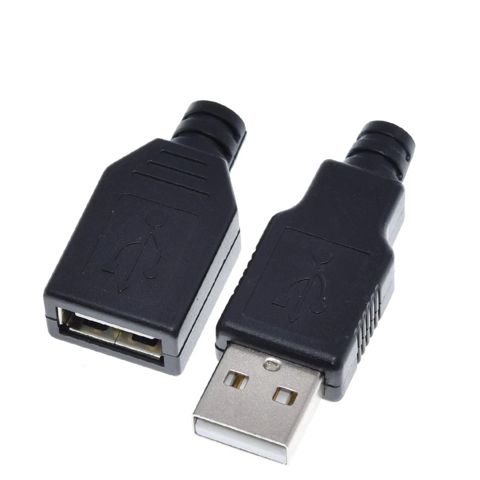 5x Conector Usb Tipo A Macho Com Capa Para Montar | Shopee Brasil