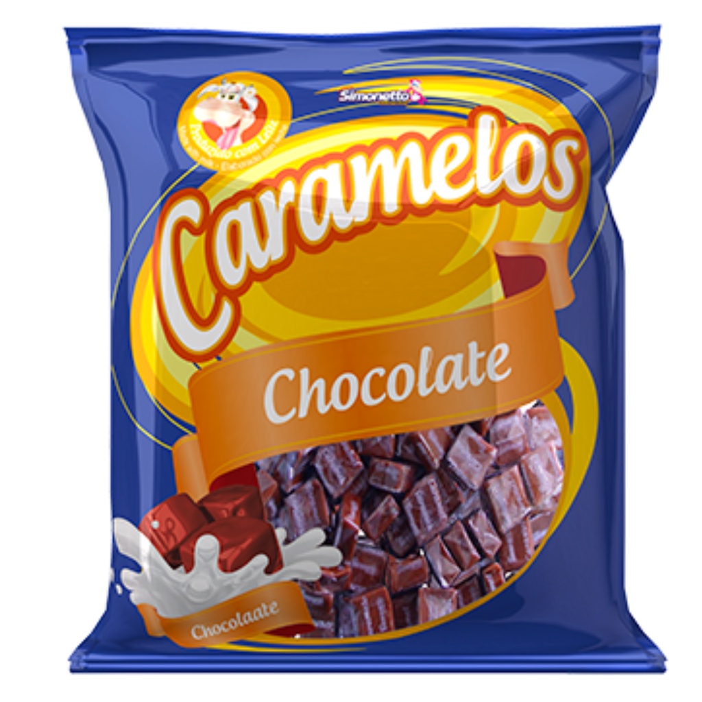 Bala Caramelo Chocolate 500g - Simonetto - Escorrega o Preço