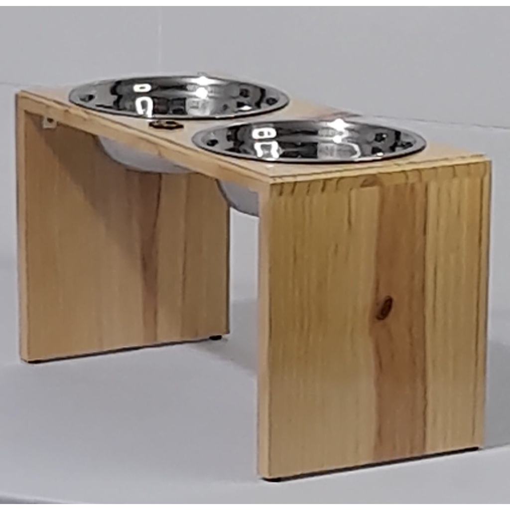 Comedouro Elevado Duplo Tamanho GG Para Cães de Grande Porte Madeira ...
