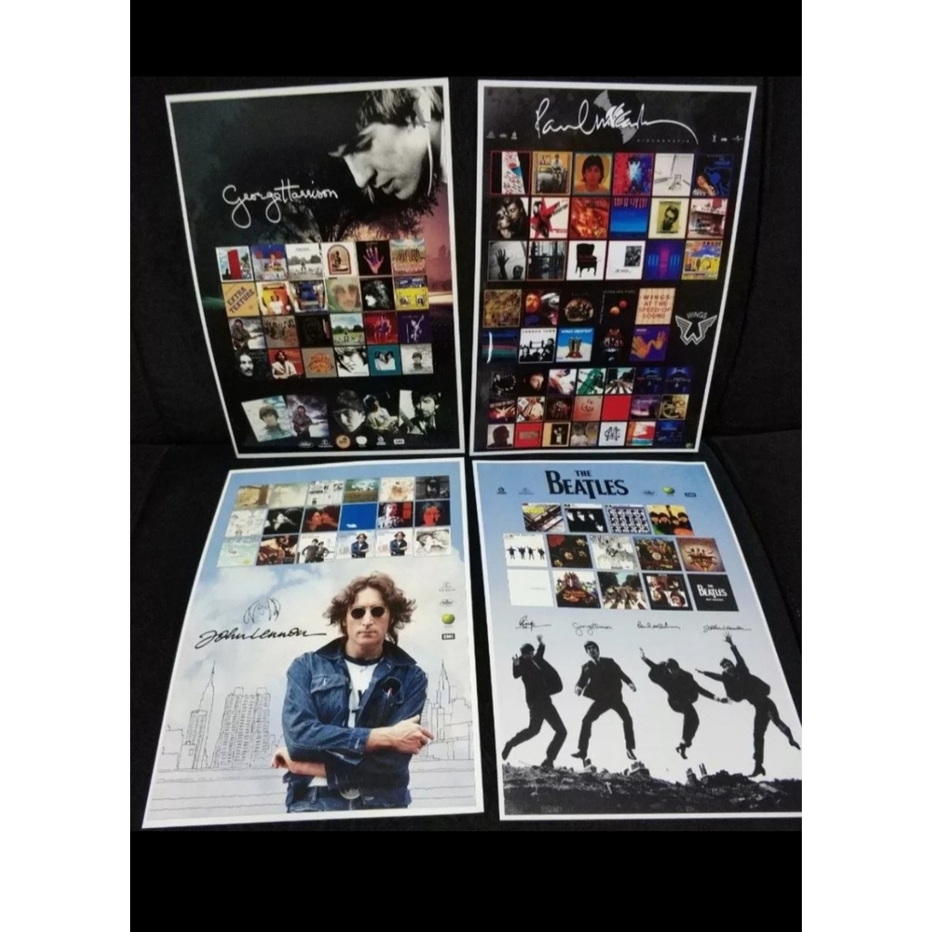THE BEATLES POSTER cartaz lote com 4 da banda, John Lennon, Paul ...