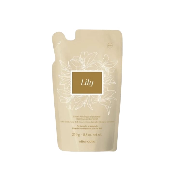 Refil Creme Acetinado Desodorante Hidratante Corporal Lily 250g ...
