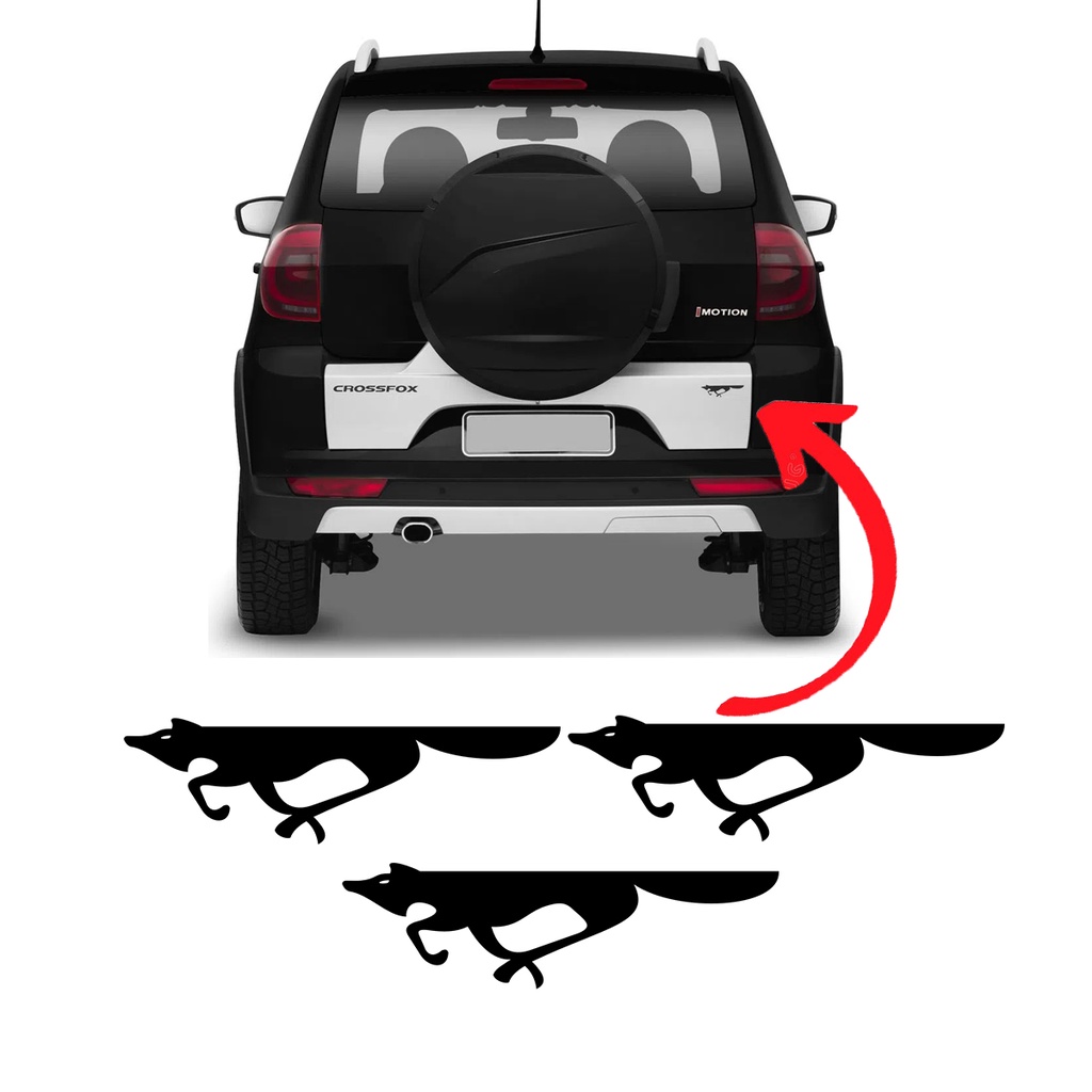 Kit 3 Adesivos Emblema Raposa Vw Fox Crossfox Spacefox | Shopee Brasil