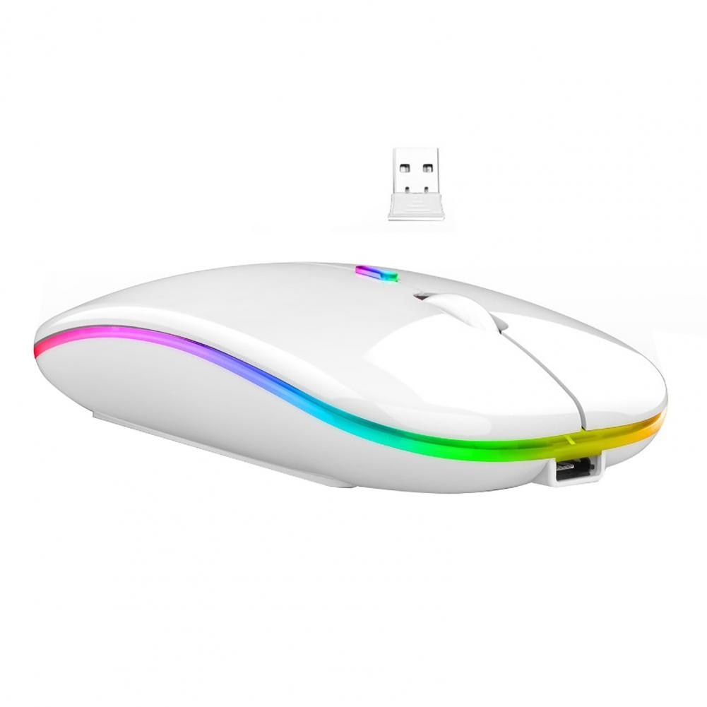 Mouse Gamer Sem Fio Led RGB Bateria Interna Recarregável USB Longa ...