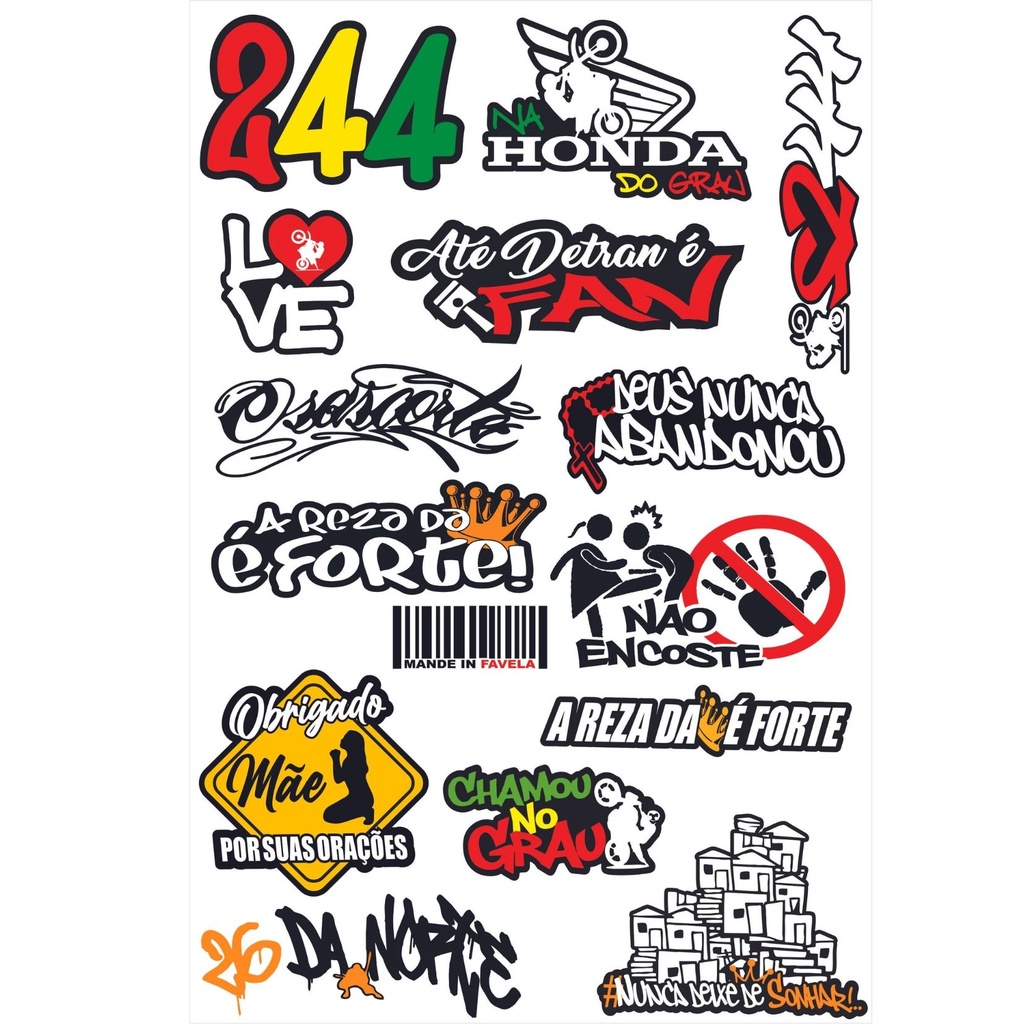 Cartelas de adesivo para bicicleta Moto Carro Paralama e Capacete Marcas Manobras | Shopee Brasil