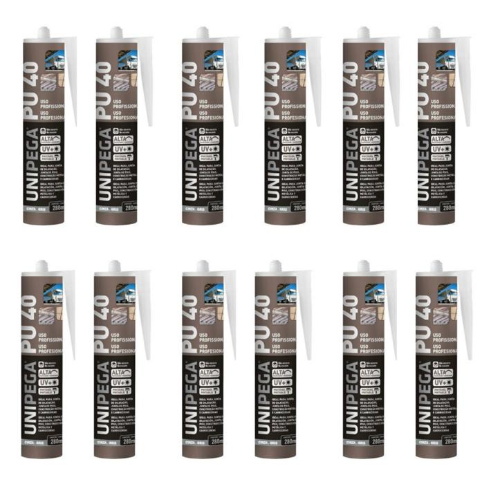PU 40 Profissional Selante Adesivo De Poliuretano 400g Unipega (kit com 12 unidades) | Shopee Brasil