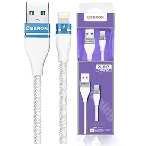 Cabo Carregador Lightning IOS x USB 2 Metros para Celular OBERON - OR-CO02/L1 | Shopee Brasil