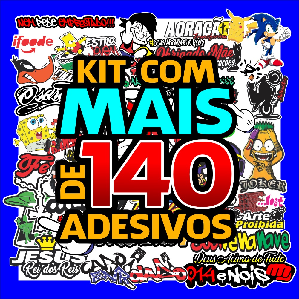Kit 140 Adesivos variados, Adesivo Vinil Automotivo para bicicleta, moto, carro kit | Shopee Brasil