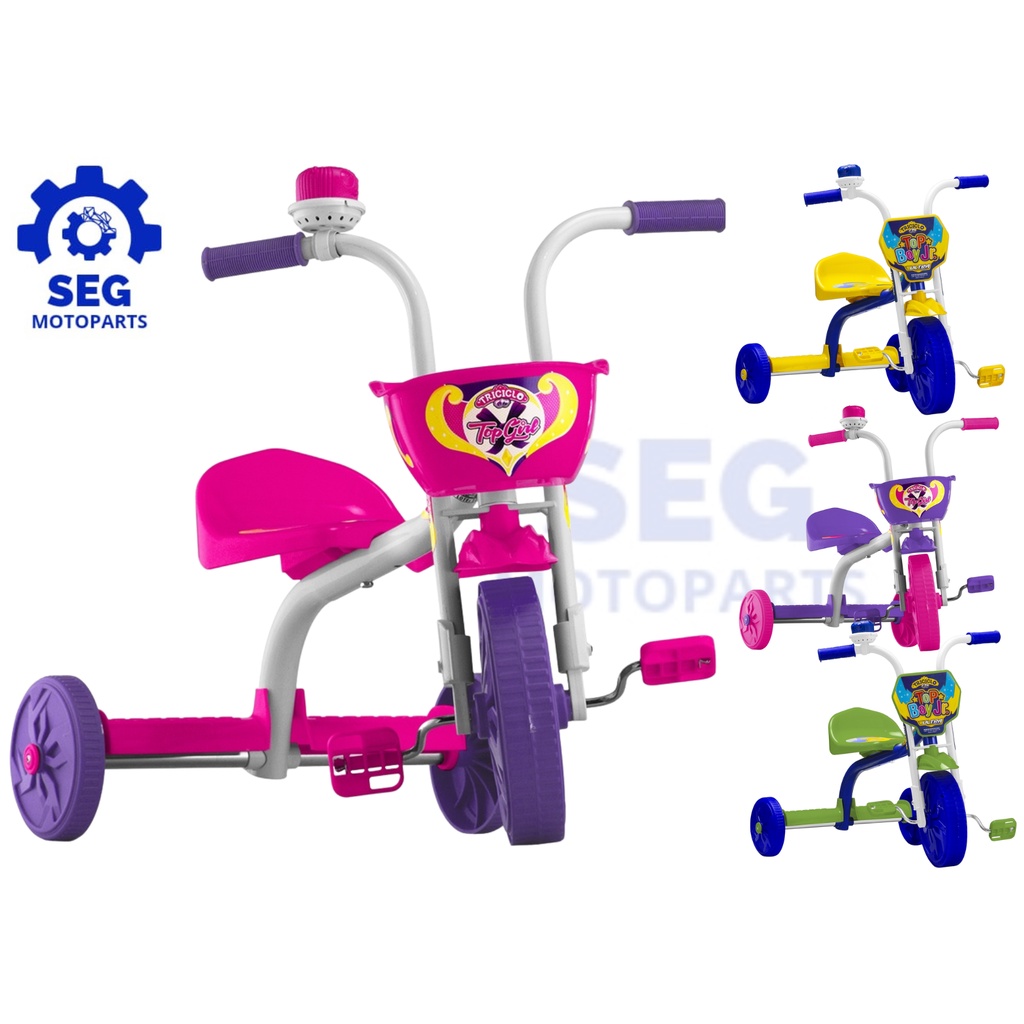 Triciclo Velotrol Menina e Menino Infantil Com Buzina Motoquinha 3 ...