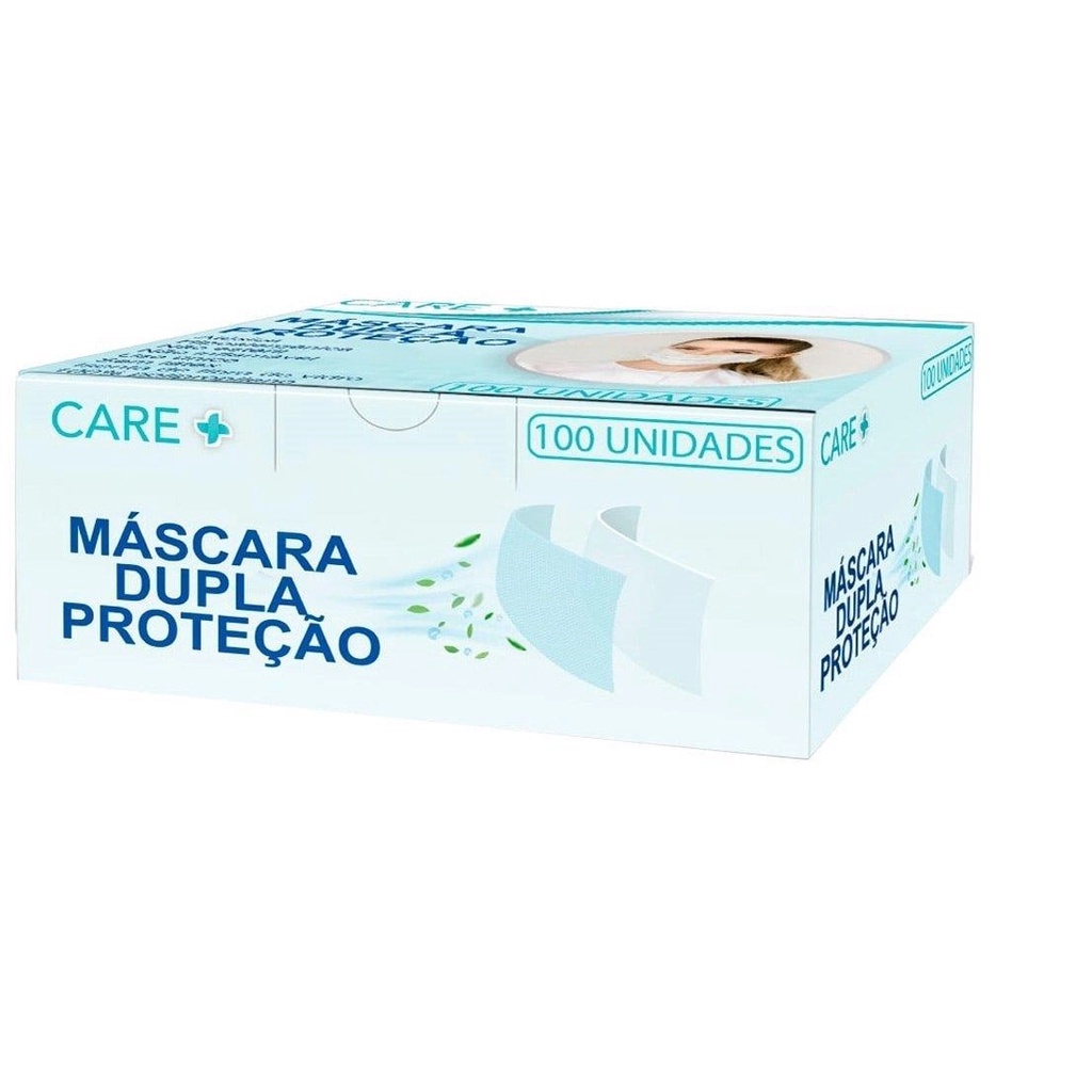 Máscara Dupla Proteção Care + Descartável PFF2 Embalagem com 100 ...