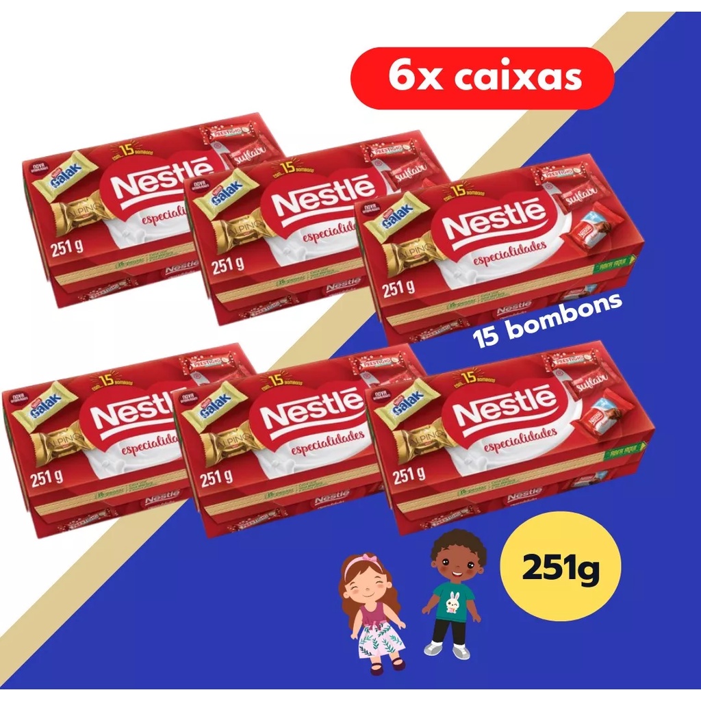 Kit- 6 Caixas De Bombom Especialidades Nestlé 251g | Shopee Brasil