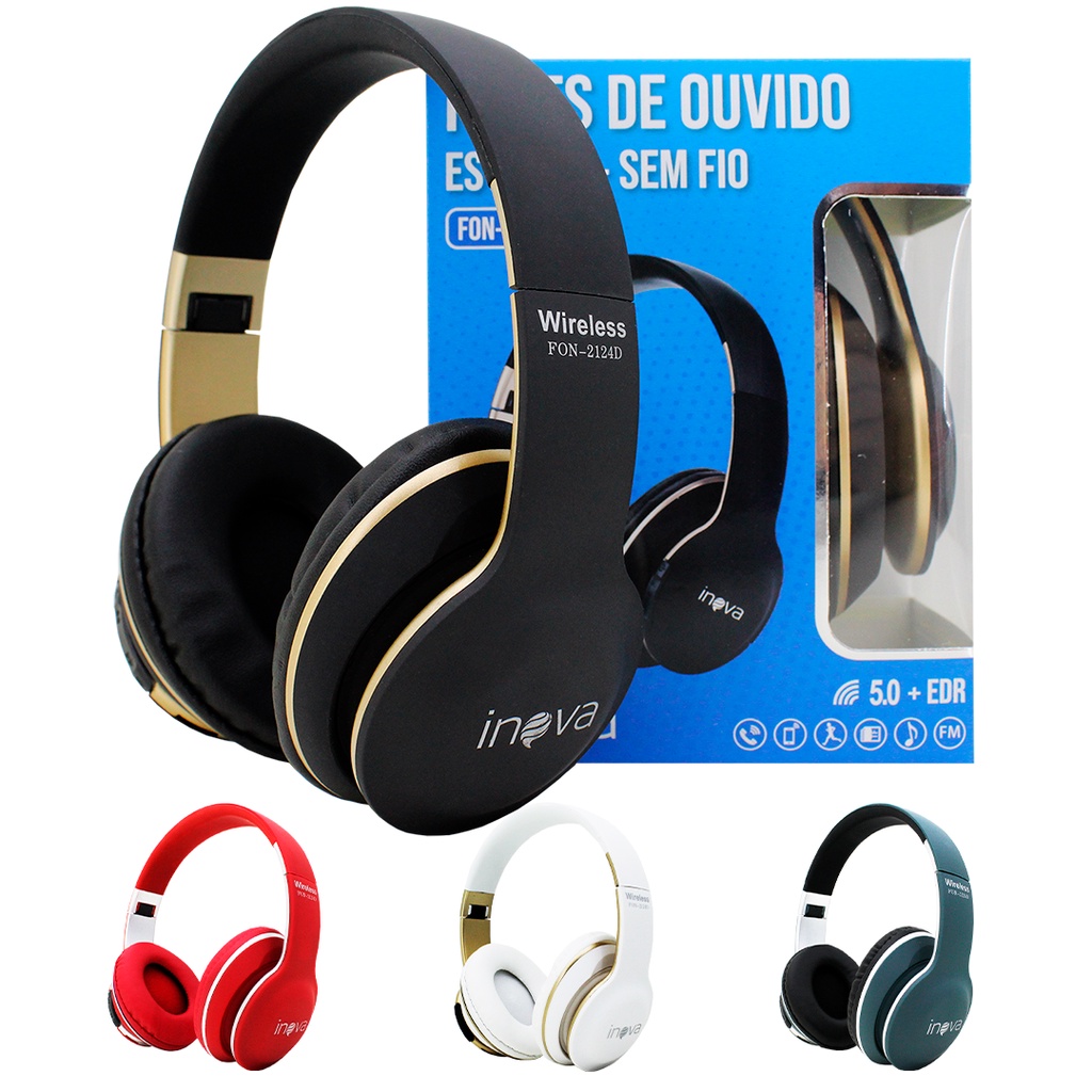 Fone de Ouvido Headset Bluetooth Wireless Sem Fio - Original Inova ...