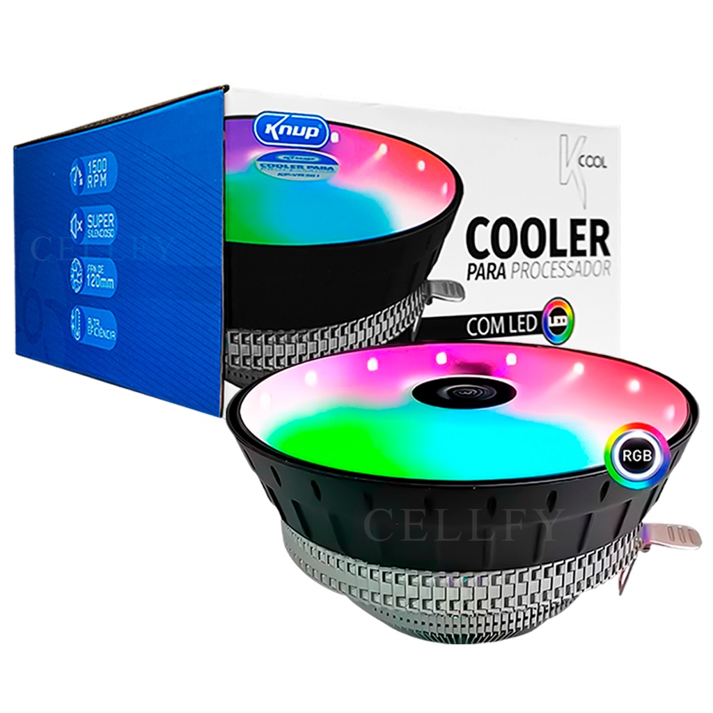 Cooler P/ Processador LED Colorido Silencioso Pc Gamer | Shopee Brasil
