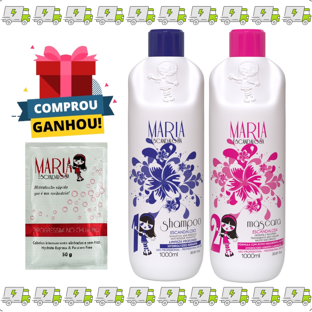 Kit Maria Escandalosa Progressiva Tradicional 2x1 Litro | Shopee Brasil