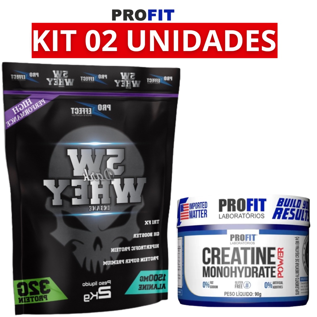 Whey Protein 5w Dark Insane 2kg + Creatina Monohidratada Profit ...