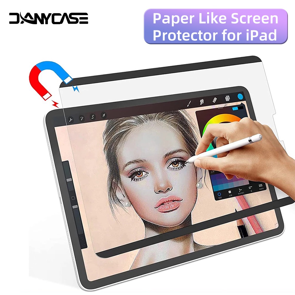 Papel Como Protetor De Tela Fosco Para iPad Mini 5 6 2021 Pro 11 12.9 Air 10,5 10.9 2020 10,2 8a ...