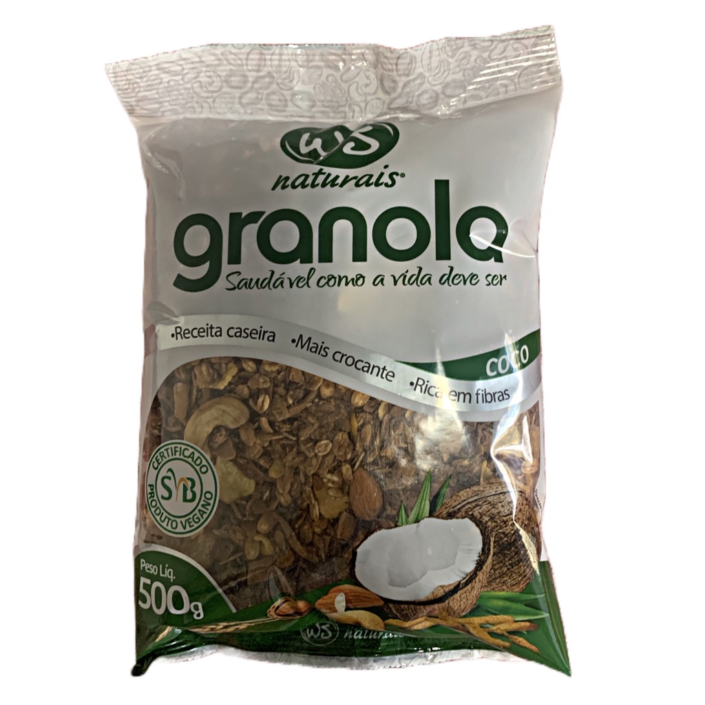 Kit 2 Granolas Ws Com Coco Crocante 500g | Shopee Brasil