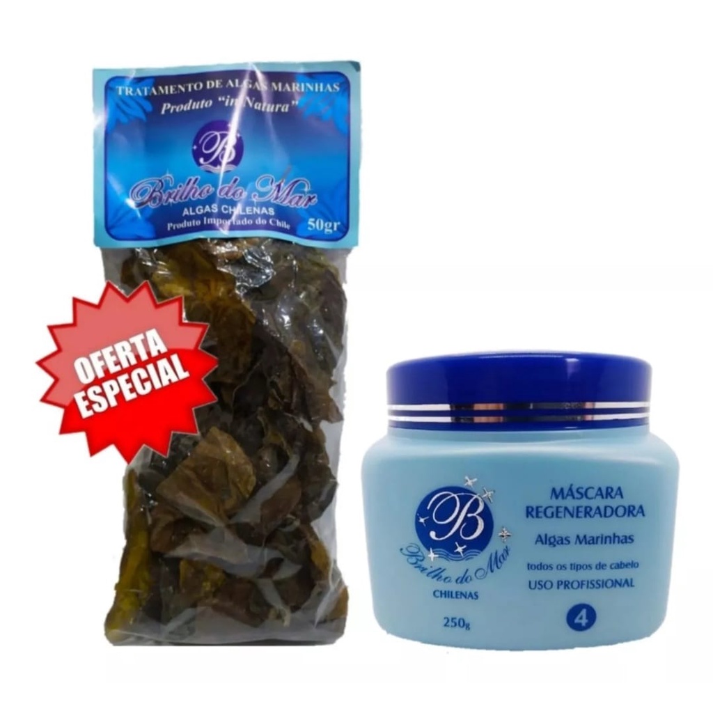 Máscara Regeneradora Brilho do Mar 250g + Algas Marinhas chilenas para ...
