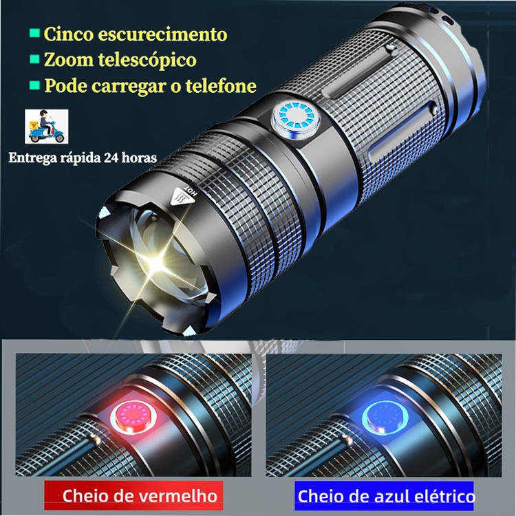 Lanterna lanterna super potente Holofotes Lanterna Tática Alta potência ...