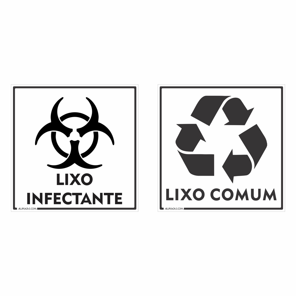 Placas Lixo Infectante e Lixo Comum 15x15cm | Shopee Brasil