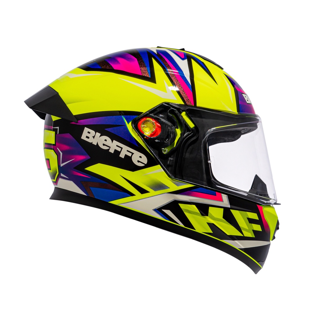 Capacete Bieffe B-12 KF Amarelo Limão c/ Roxo | Shopee Brasil