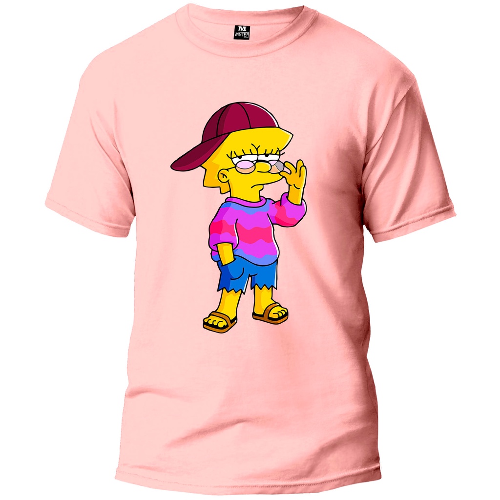 Camiseta Lisa Simpson Descolada Adulto Camisa Masculina Manga Curta 100 ...