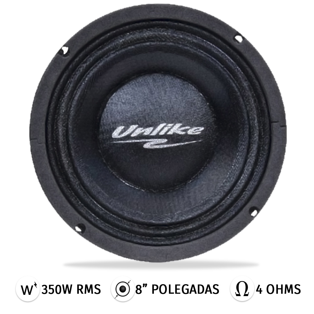 Alto Falante Woofer 8 Polegadas 350 RMS 4 OHMS Unlike UNF 87R4 ...
