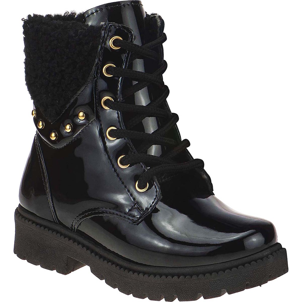 Bota Coturno Infantil Menina com Pelo Verniz | Shopee Brasil