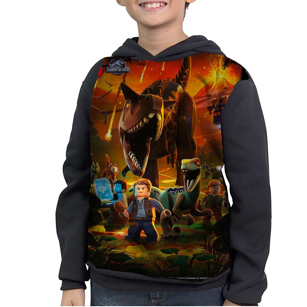 Blusão Moletom Infantil Jurassic Word Lego Blusa Menino Dinossauro lego ...