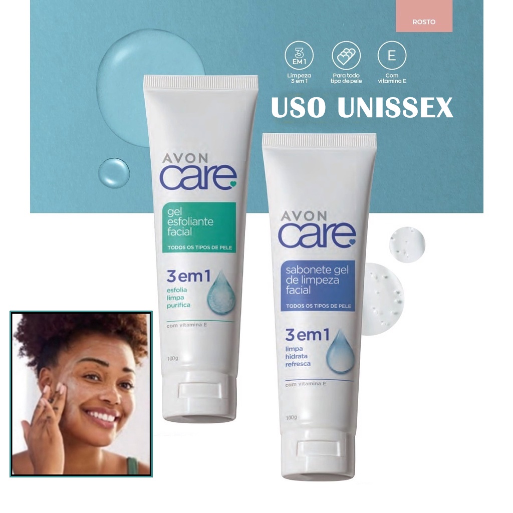 Sabonete Gel De Limpeza Facial / Gel Esfoliante Facial - Avon Care 100g ... Sabonete Gel De Limpeza Facial / Gel Esfoliante Facial - Avon Care 100g ...