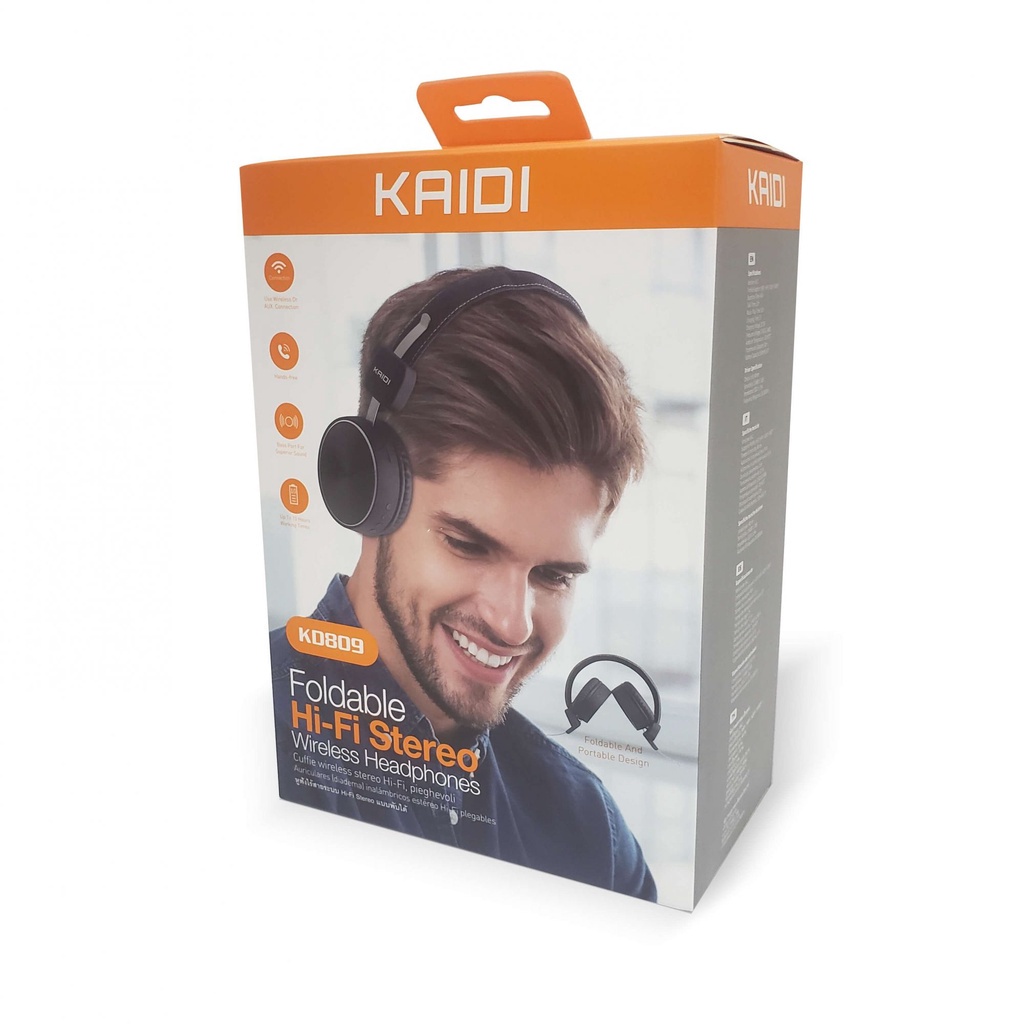 Fone De Ouvido Headphone Bluetooth Stereo Kaidi Cor Lateral Sortido ...