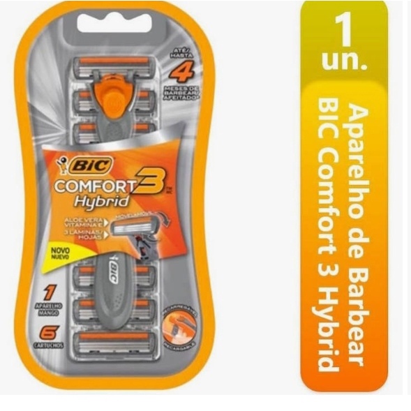 Aparelho de Barbear Bic Comfort 3 Hybrid + 6 Carga | Shopee Brasil