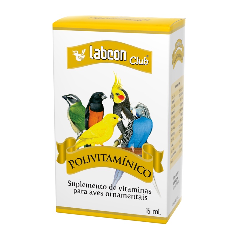 Labcon Club Polivitamínico Suplemento Vitamínico para Pássaros 15mL ...