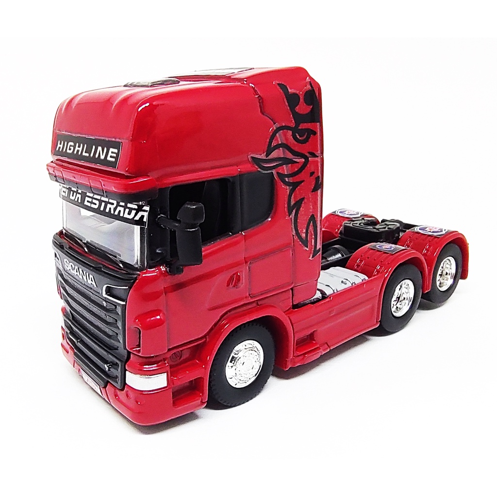 Miniatura Caminhão Scania Highline Vermelha - Escala 1/64 - 10 Cm ...