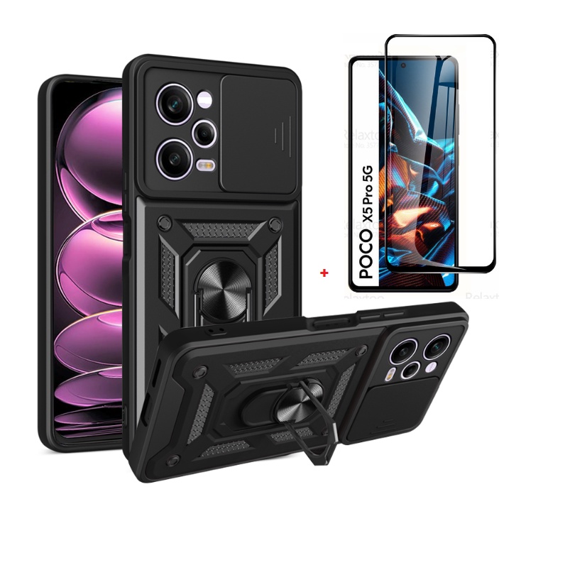 Capa Anti Impacto Ring Xiaomi Poco X5 Pro 5g / X5 5g + 1 película Vid 9d | Shopee Brasil
