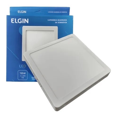Painel Luminárias Sobrepor/Embutir 18w LED Quadrado Teto/Laje (6500k ) ELGIN | Shopee Brasil