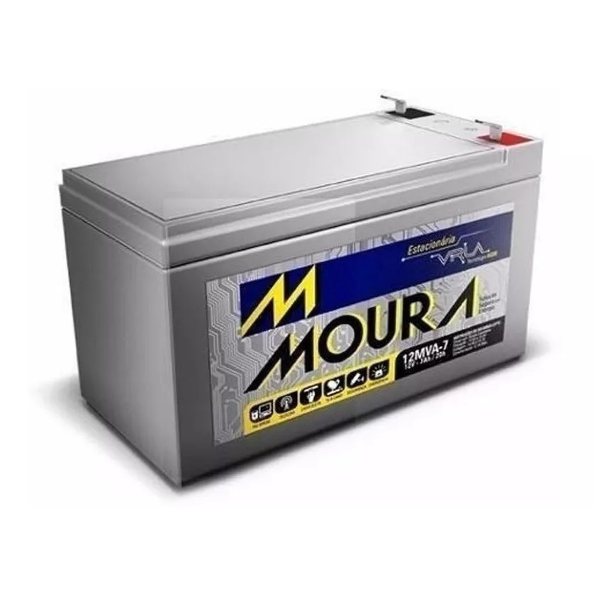 Bat. Moura 12v 7ah Vrla Selada | Shopee Brasil