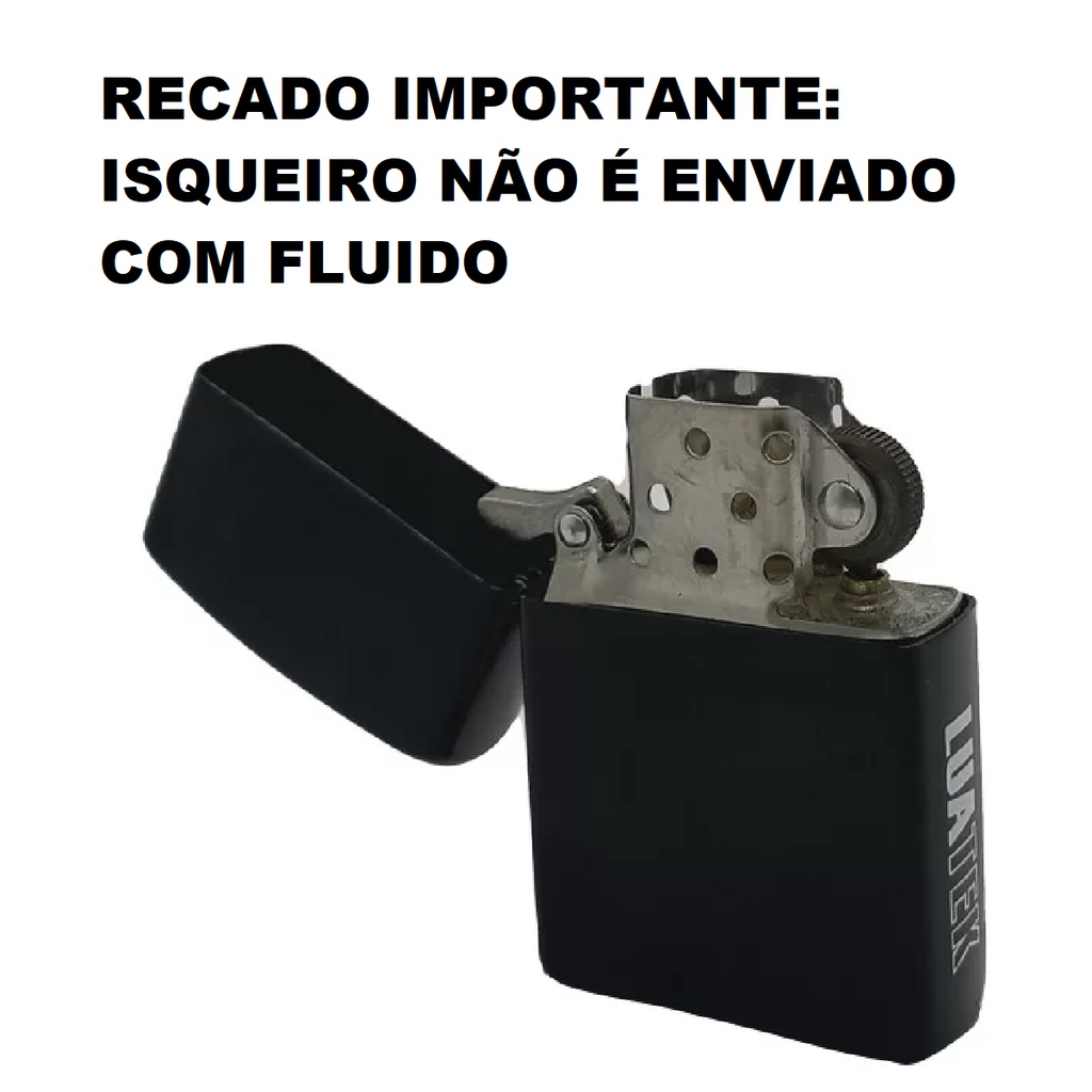Isqueiro Clássico Preto Luxo Recarregável [Sem Fluido] - Escorrega o Preço