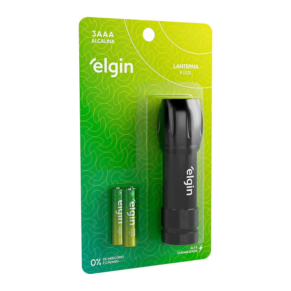Lanterna De Bolso 9 Leds Elgin Portatil (inclui 3 pilhas AAA) | Shopee Brasil