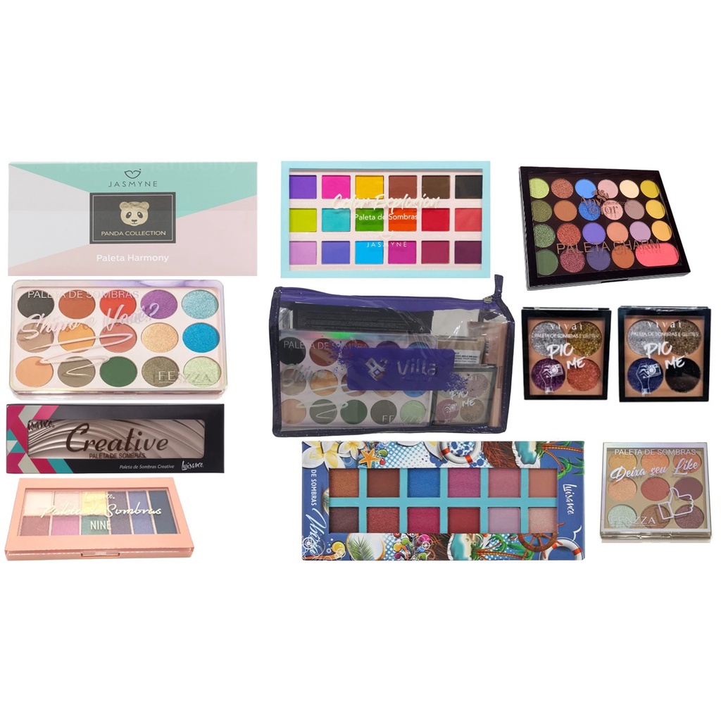 Kit Mix Paletas de Sombras Neutras e Coloridas com 10 itens ...