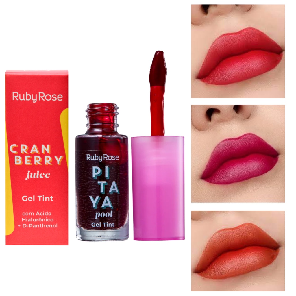 Lip Tint Para Lábios e Bochechas Tropic Gel Tint Ruby Rose | Shopee Brasil