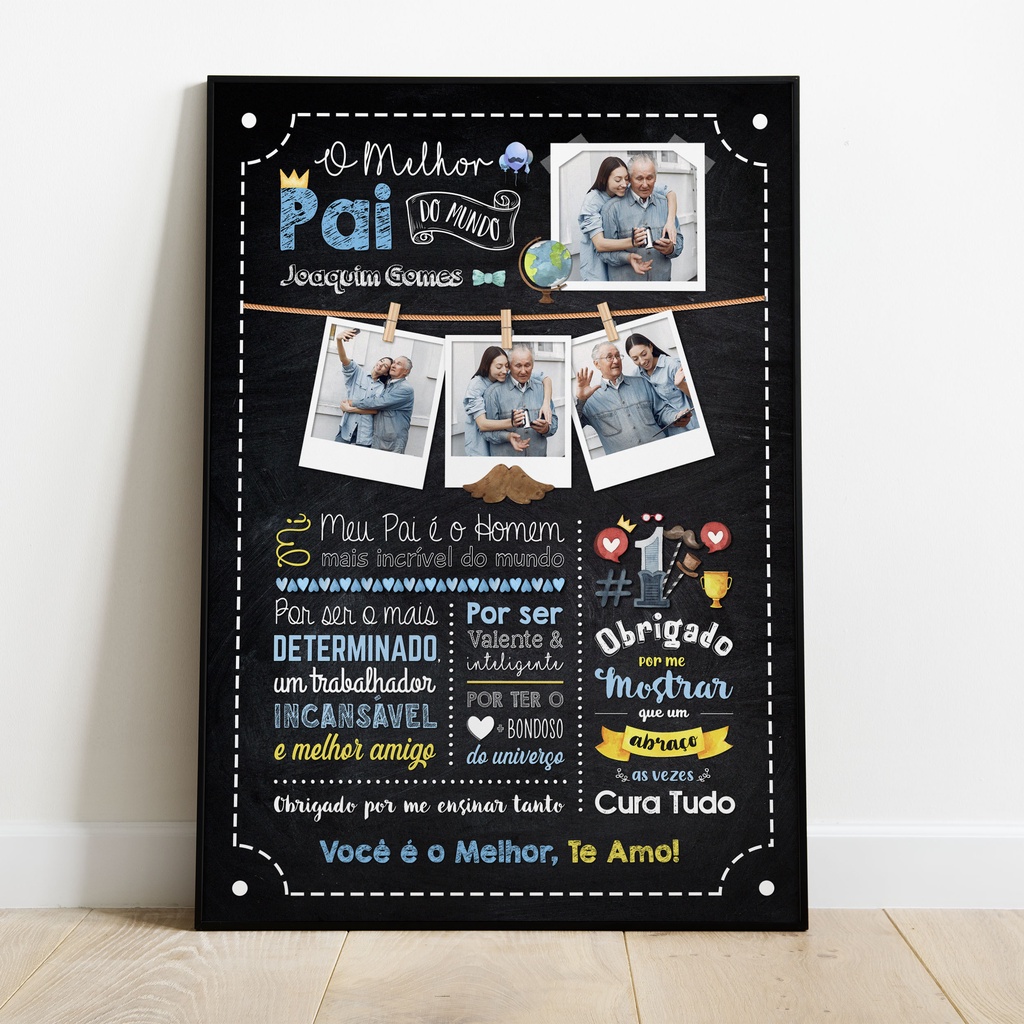 Quadro Personalizado Fotos Pai Tipo X – Lindo presente Pai – Crie do ...