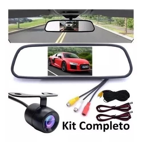Retrovisor Espelho Tela Lcd Veicular + Câmera De Ré | Shopee Brasil