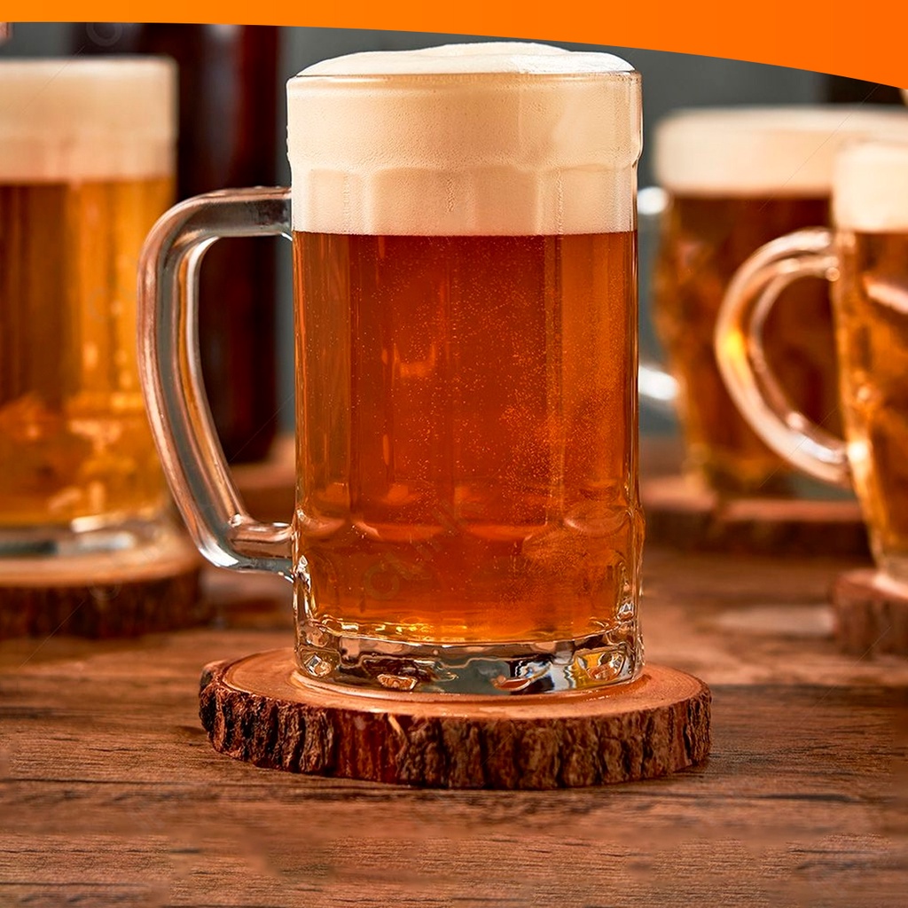 Caneca de Vidro 400ML Quadrada Chopp Cerveja | Shopee Brasil