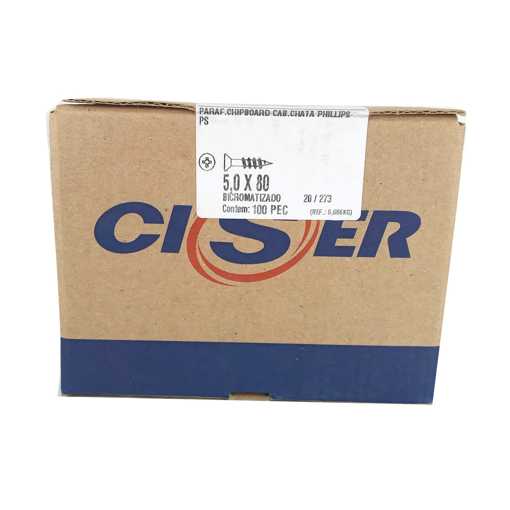 parafuso-chipboard-philips-5,0x80-cx-c/100-ciser | Shopee Brasil